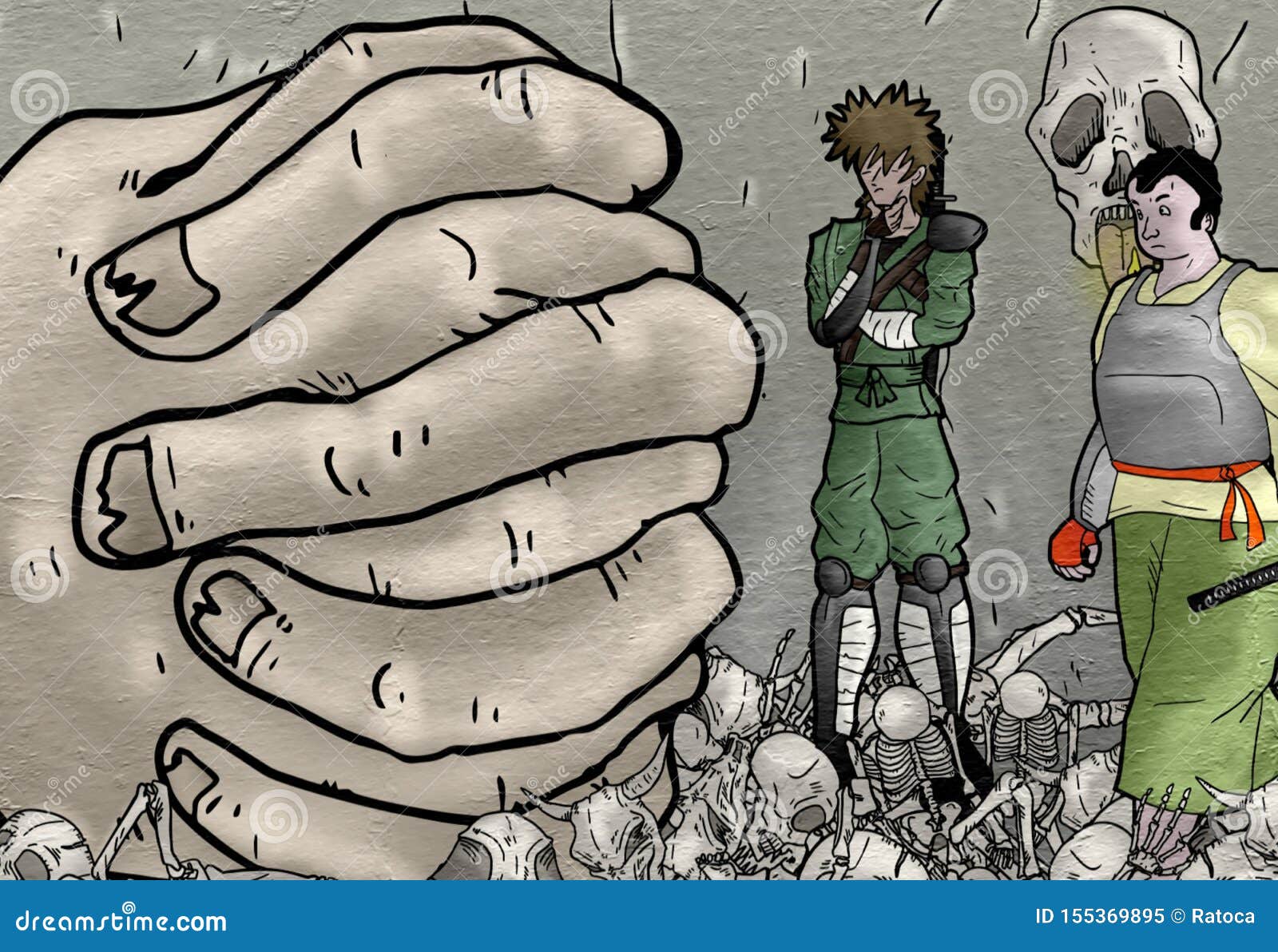 Imaginative Cartoon Characters Drawing by Hand Stock Illustration ...