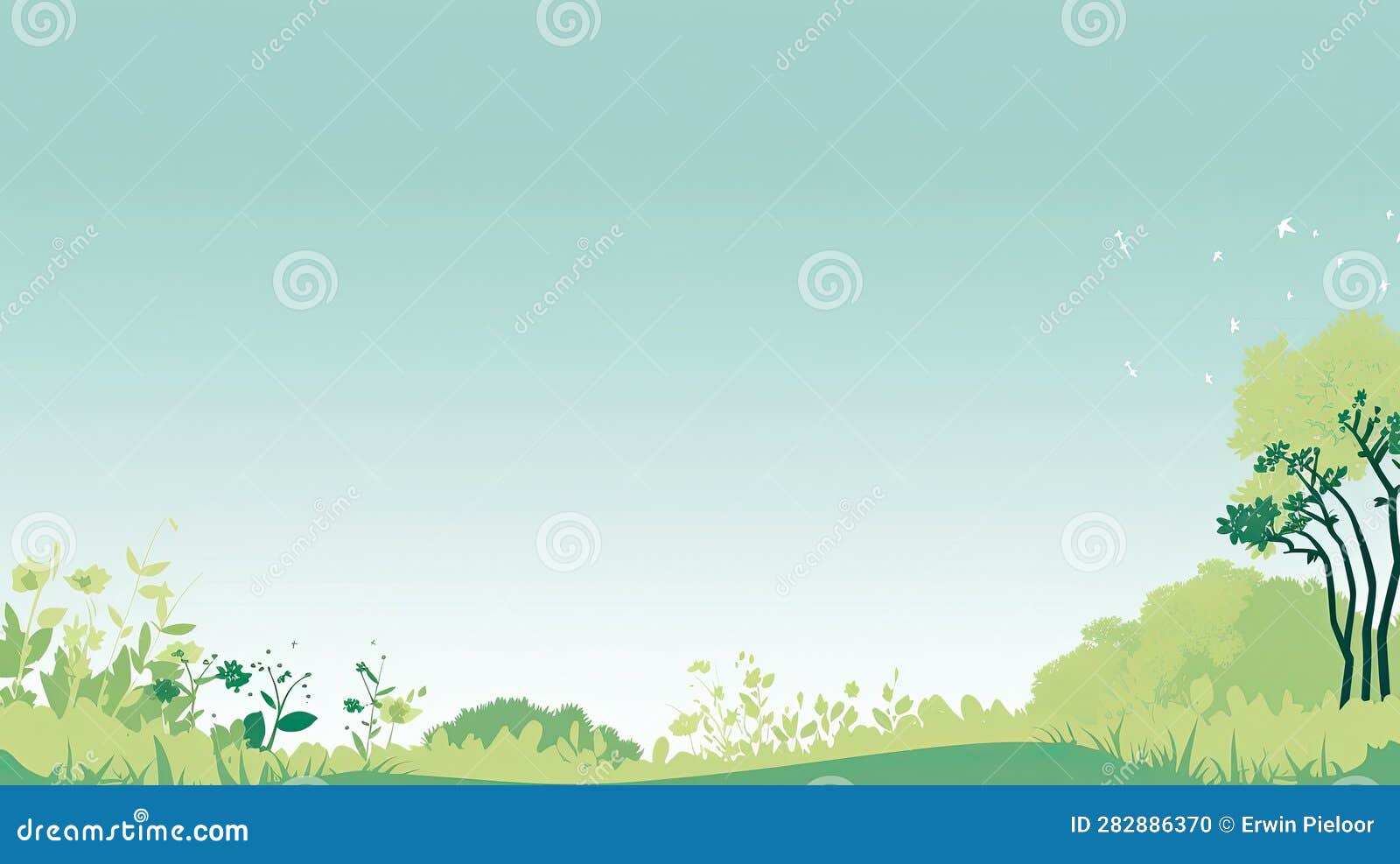 Imaginative Cartoonish Nature Mural Stock Illustration - Illustration ...