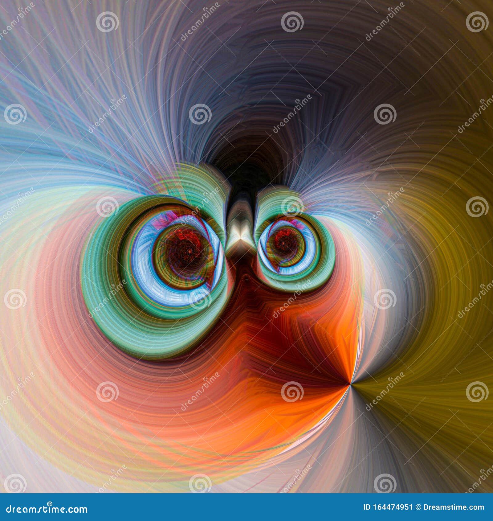Imaginative Colored Abstract Faces, Eyes As a Twirl Illustration Stock ...