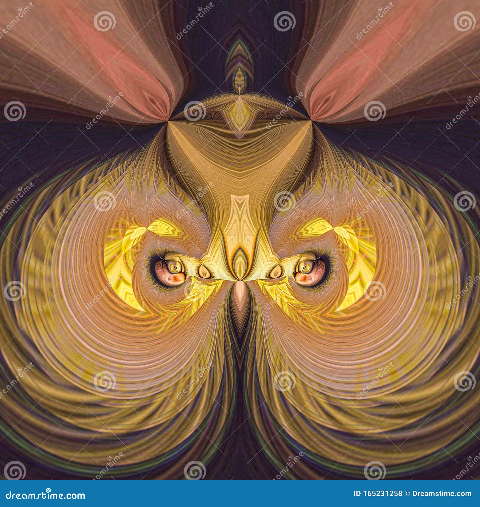 Imaginative Colored Abstract Faces, Eyes As a Twirl Illustration Stock ...