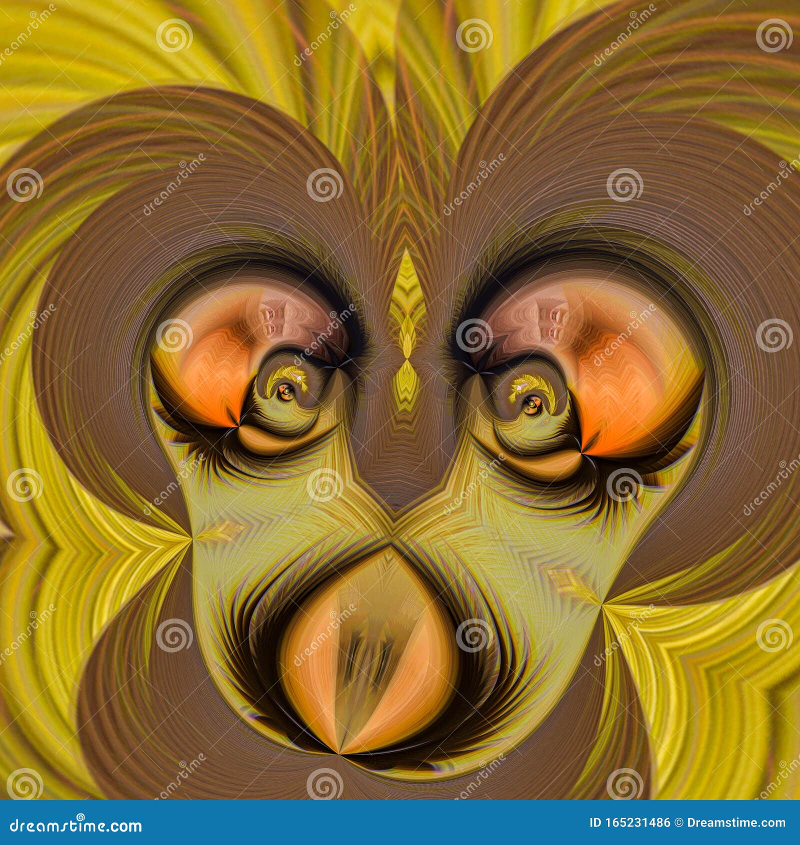 Imaginative Colored Abstract Faces, Eyes As a Twirl Illustration Stock ...