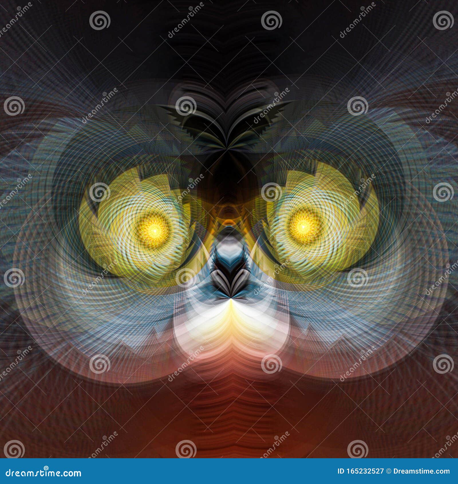 Imaginative Colored Abstract Faces, Eyes As a Twirl Illustration Stock ...