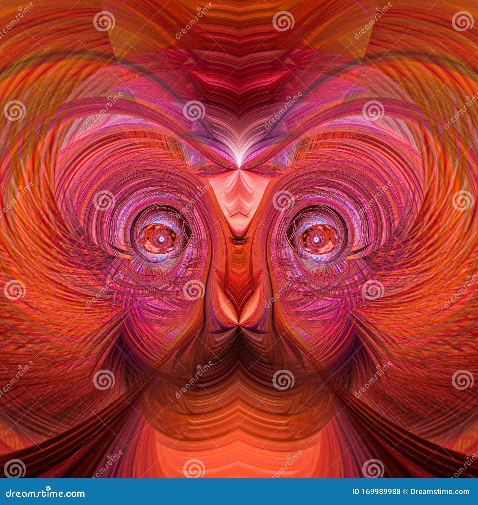 Imaginative Colored Abstract Faces, Eyes As a Twirl Illustration Stock ...