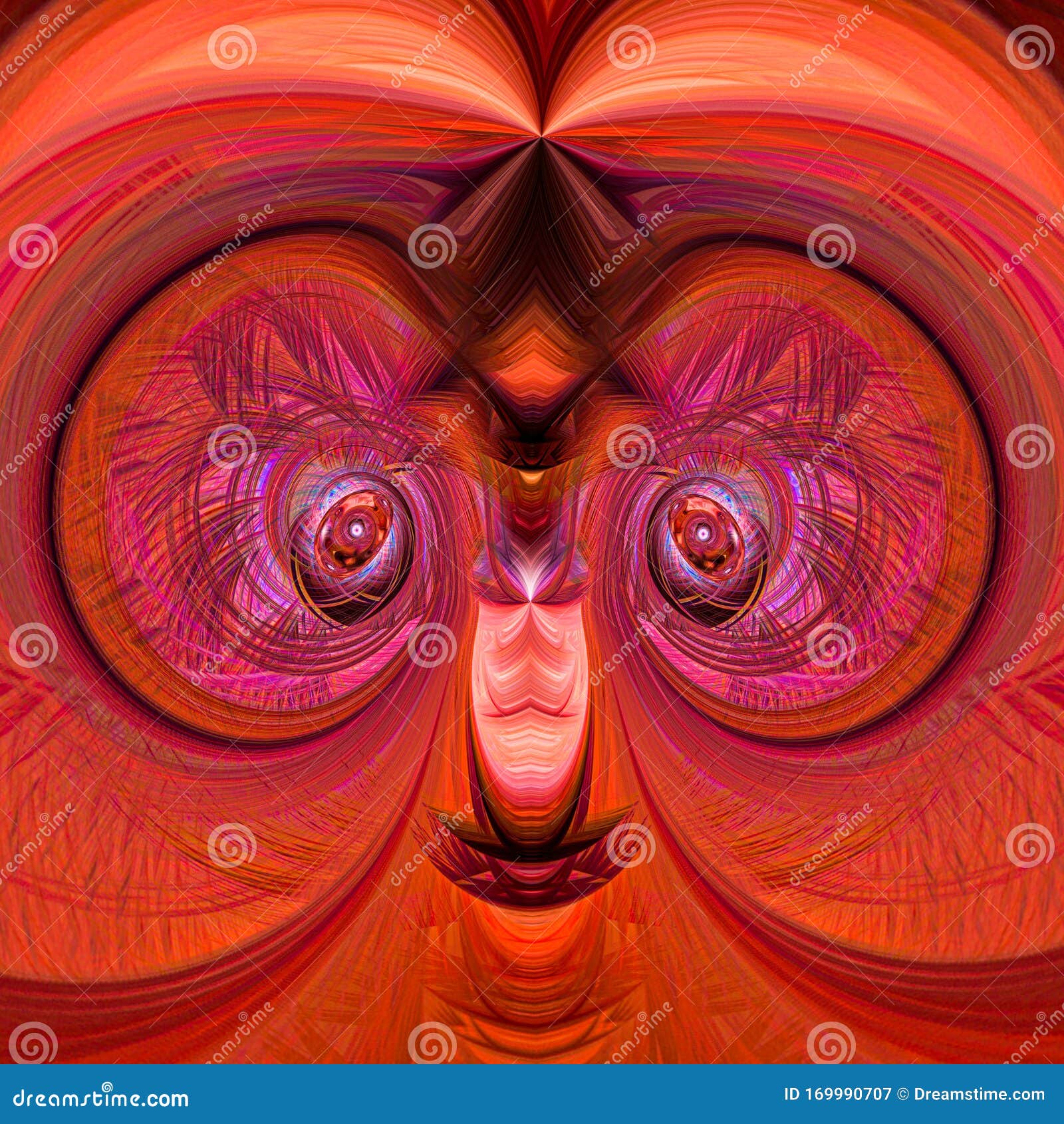 Imaginative Colored Abstract Faces, Eyes As a Twirl Illustration Stock ...