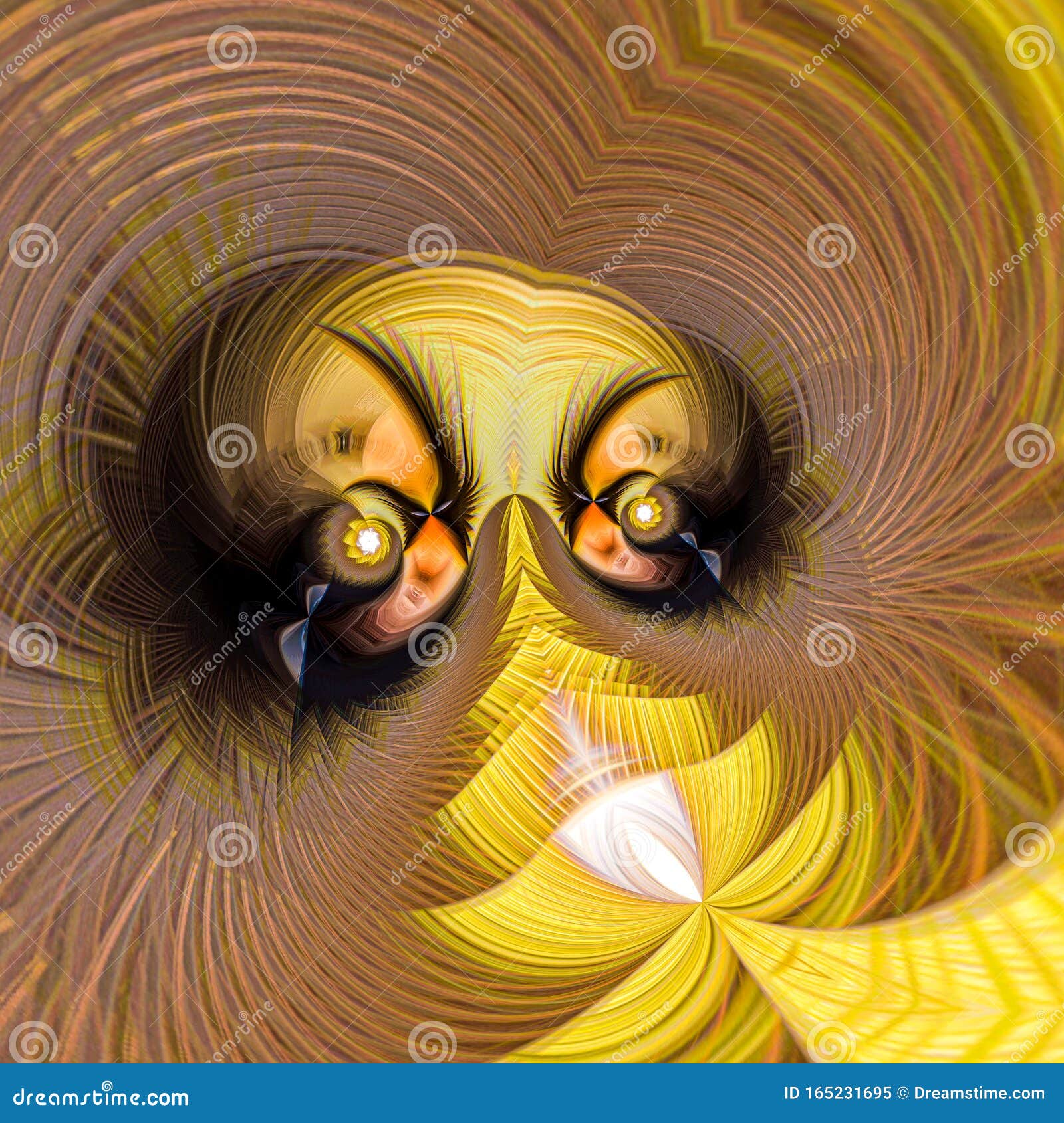 Imaginative Colored Abstract Faces, Eyes As a Twirl Illustration Stock ...