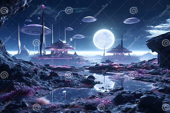 Imaginative Depiction of an Advanced Alien Civilization on a Distant ...