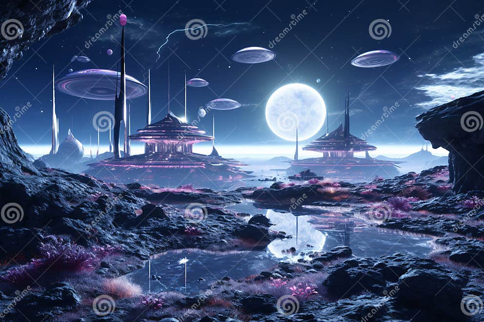 Imaginative Depiction of an Advanced Alien Civilization on a Distant ...