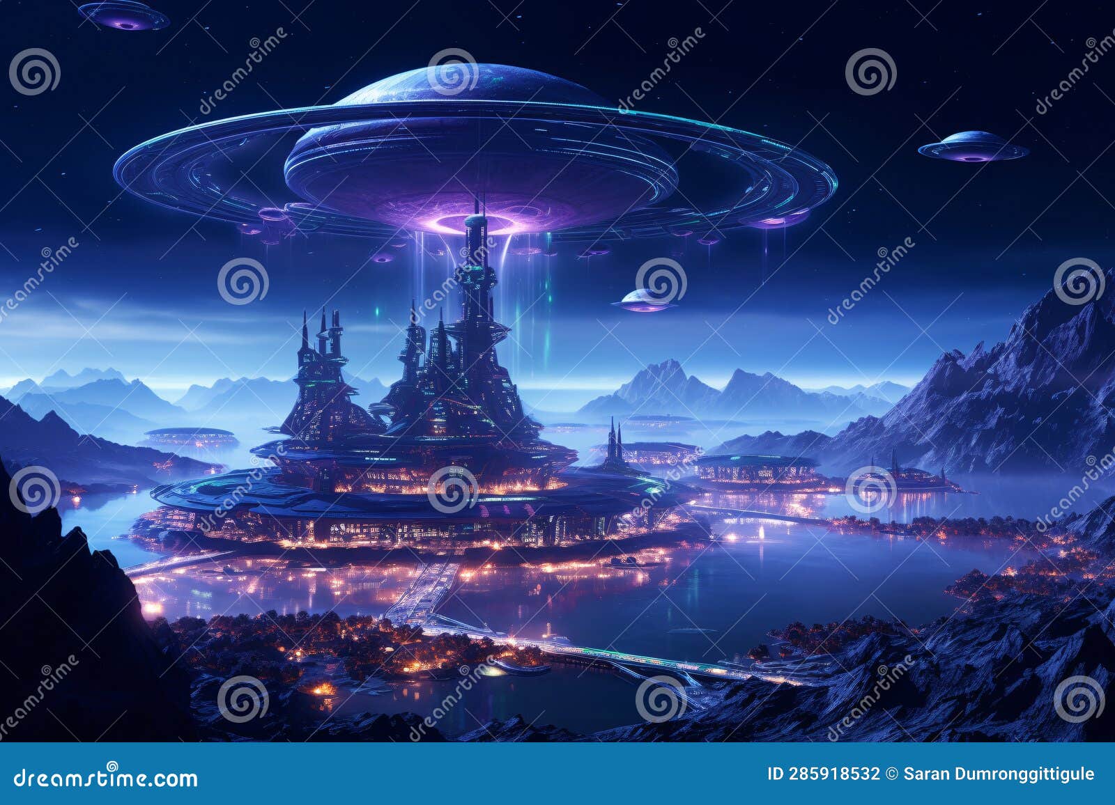 Imaginative Depiction of an Advanced Alien Civilization on a Distant ...