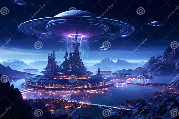 Imaginative Depiction of an Advanced Alien Civilization on a Distant ...