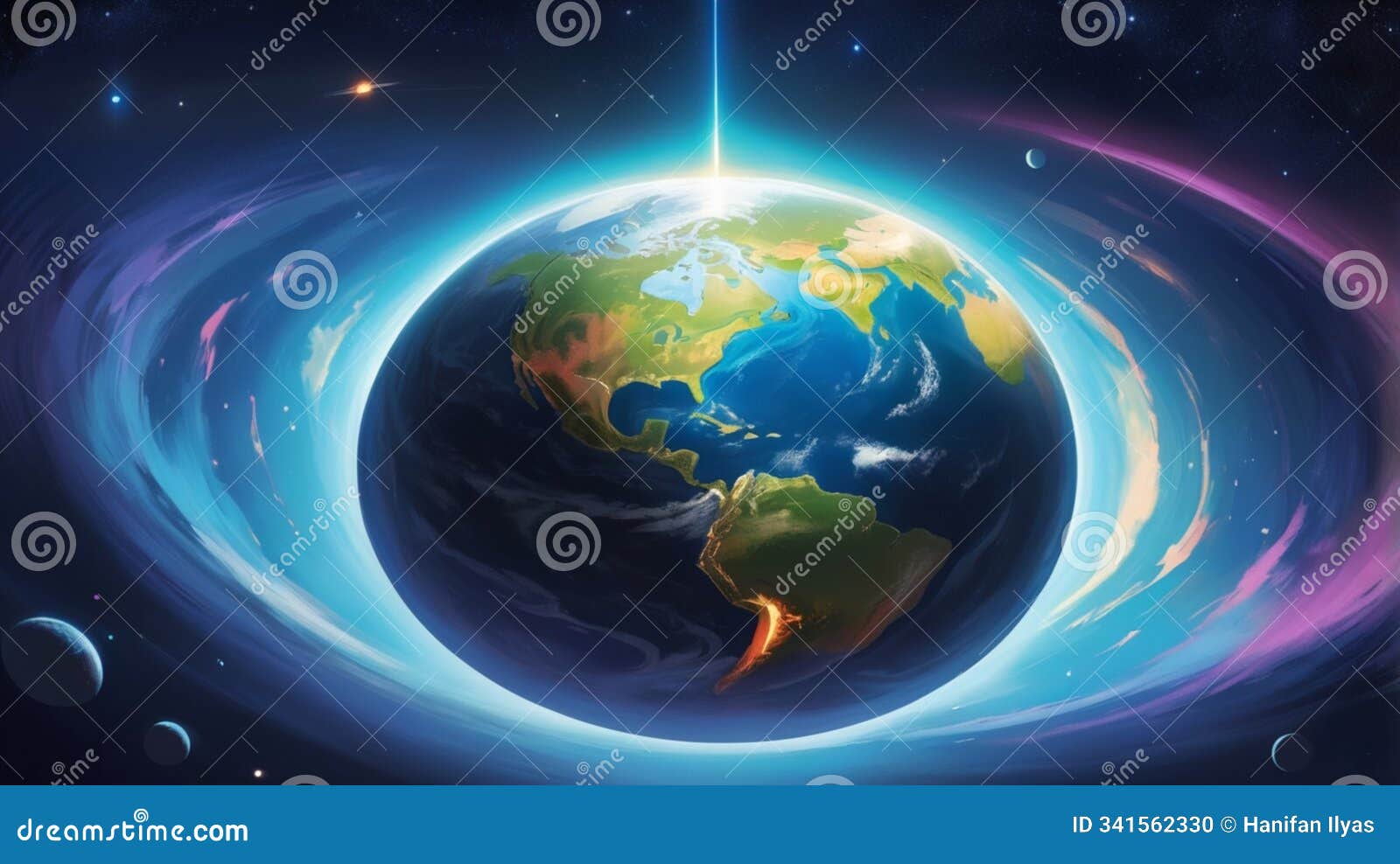 AI Generated Image of an Imaginative Depiction of a Earth As Seen from ...