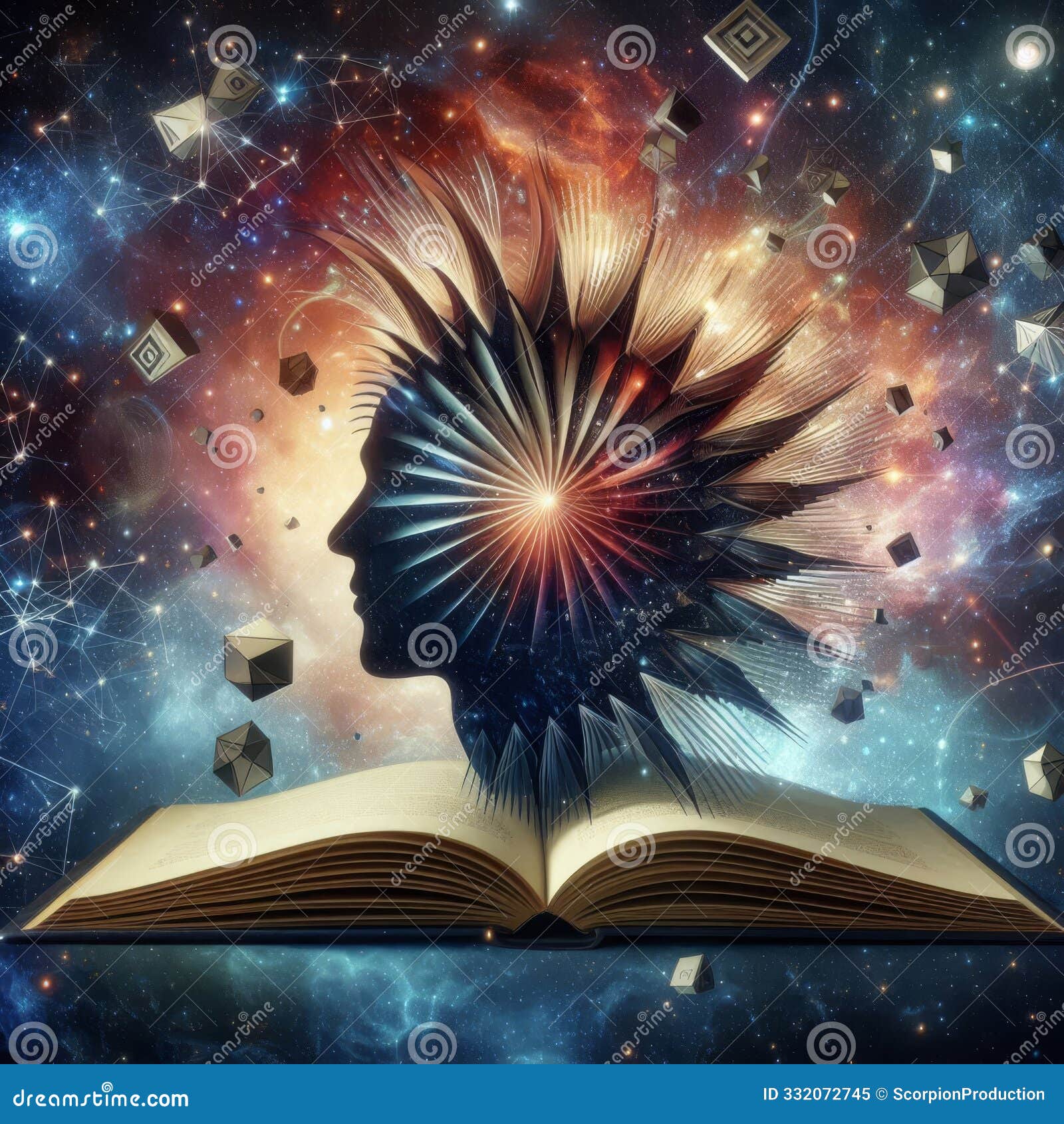 Imaginative Explosion of Knowledge from an Open Book Stock Image ...