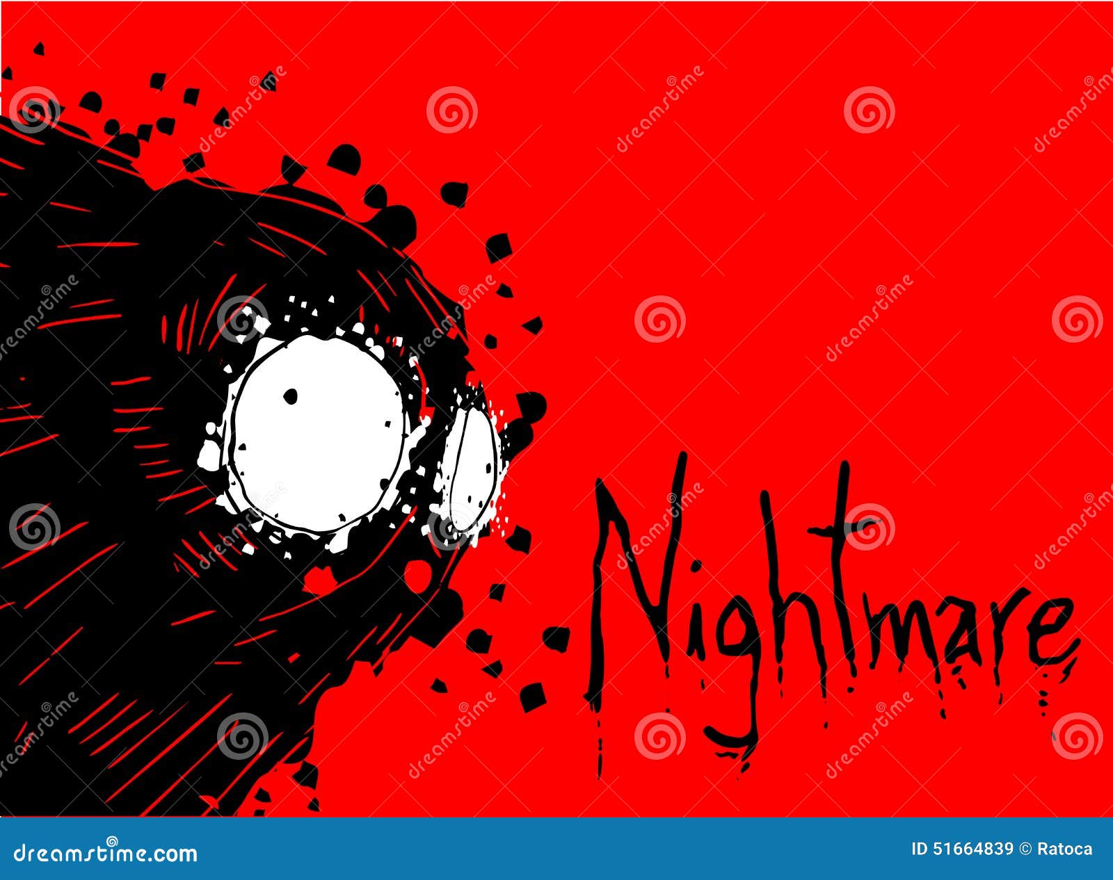 Imaginative Fear Face Monster Stock Vector - Illustration of bone ...