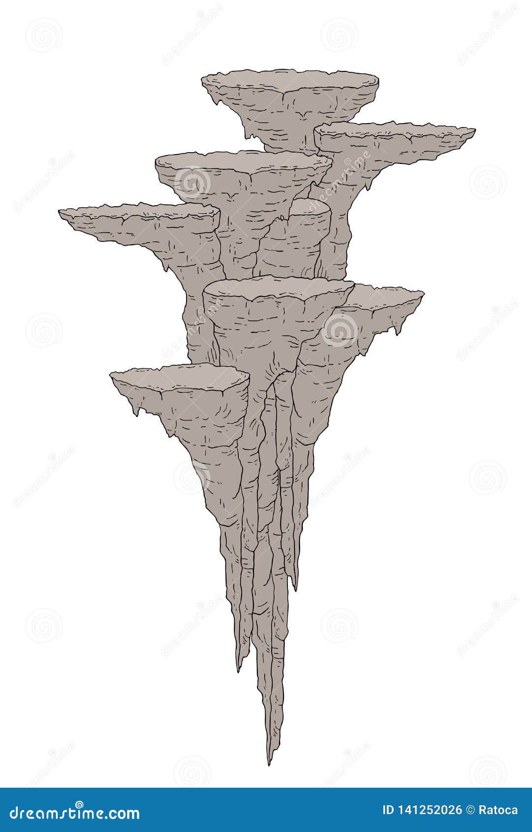 Imaginative Rock Platform Illustration Stock Vector - Illustration of ...