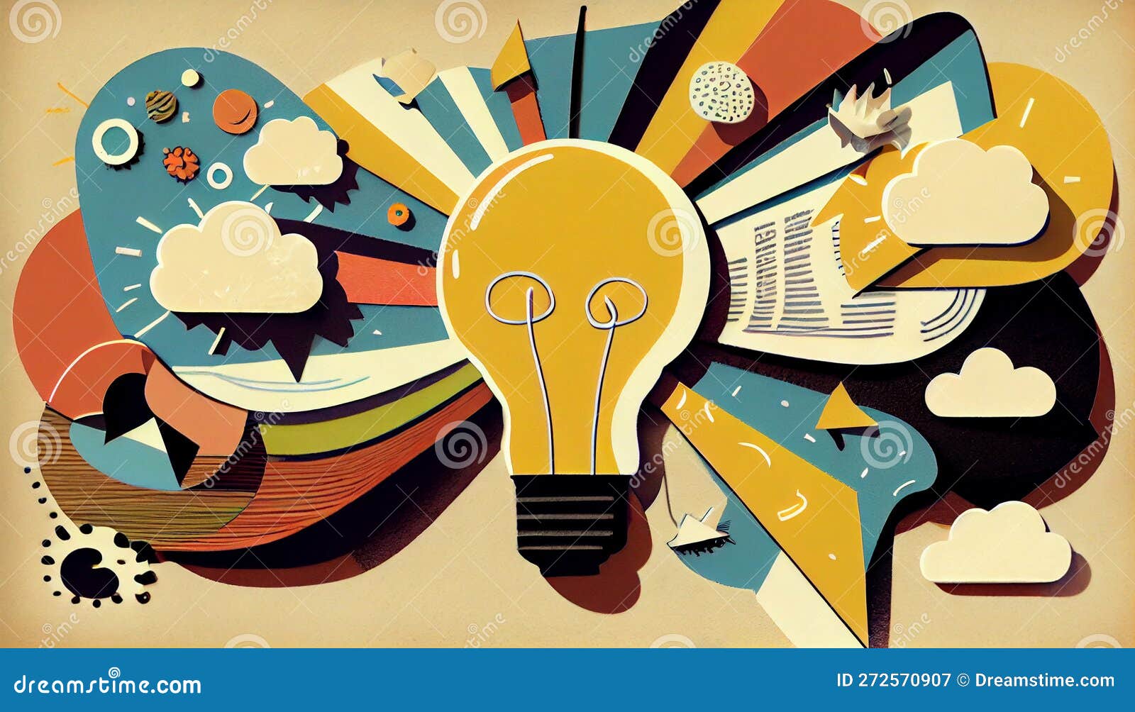 Imaginative Symbol Inspires Bright Bulb Ideas ,generative AI Stock ...