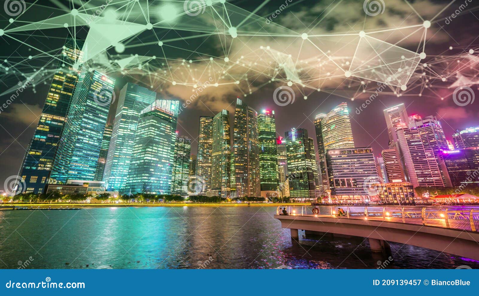Imaginative Visual Of Digital City With Globalization Abstract Graphic ...