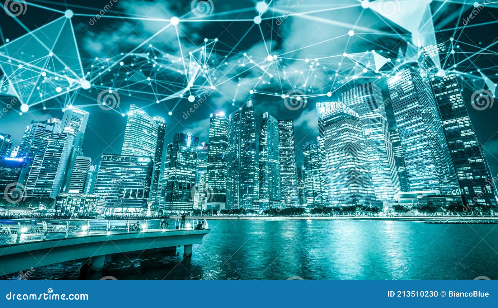 Imaginative Visual Of Digital City With Globalization Abstract Graphic ...