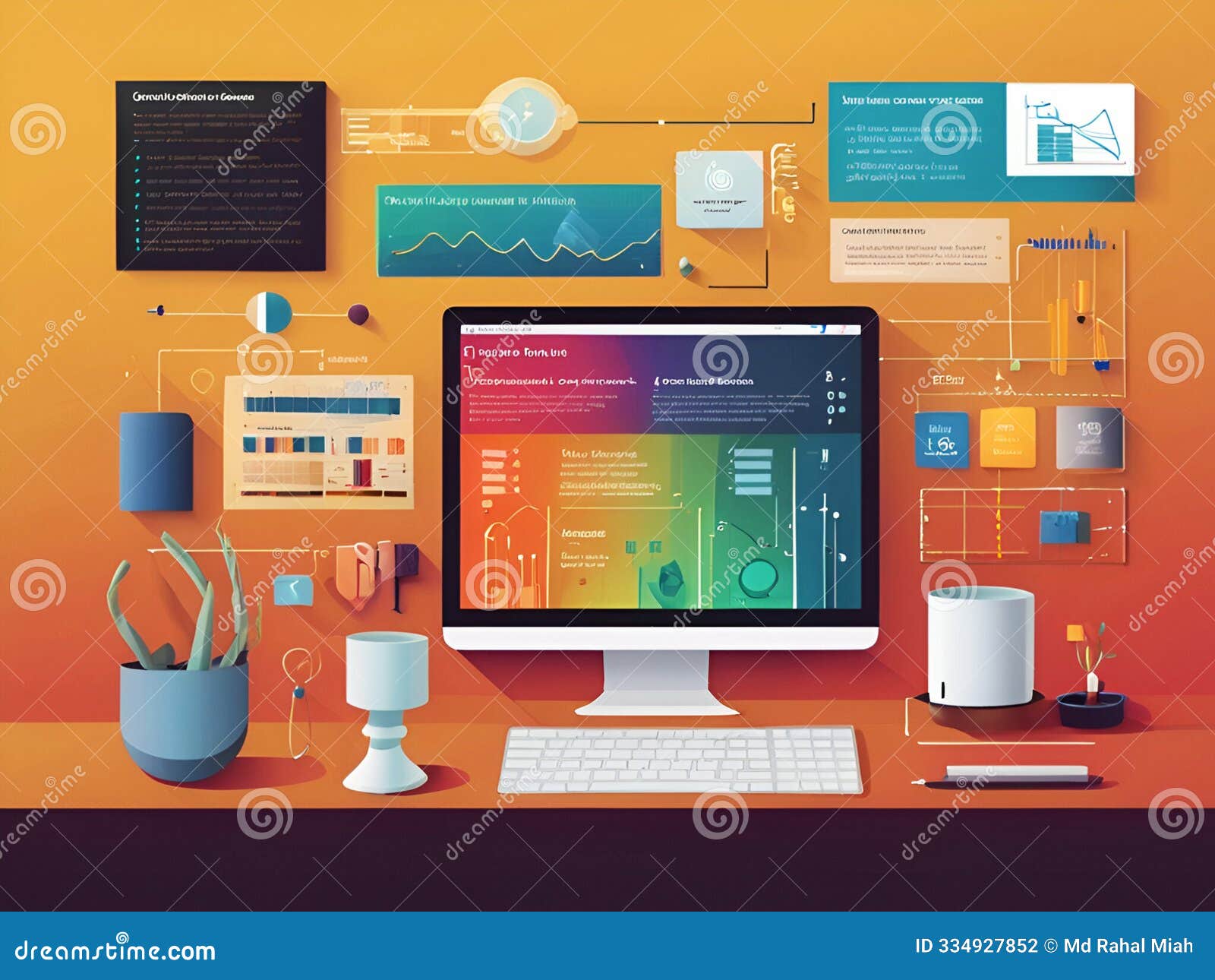 High Tech Tools for Business Growth Stock Illustration - Illustration ...