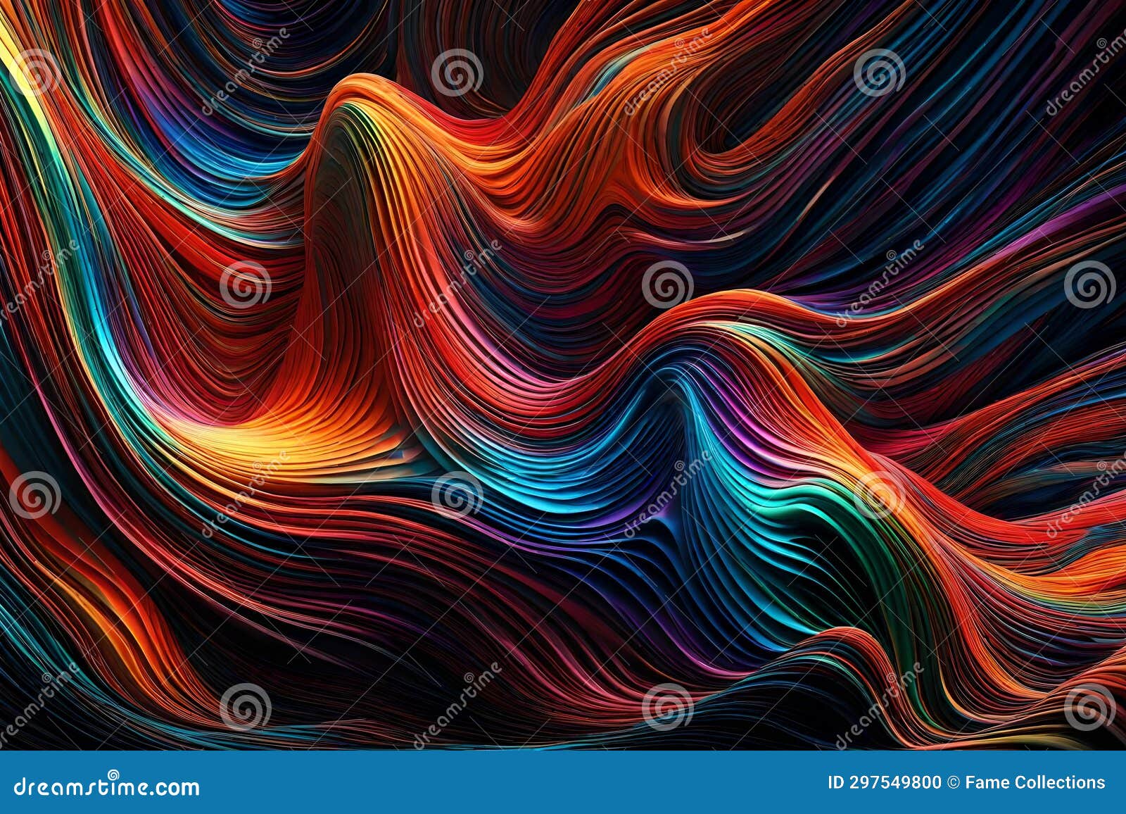 A Breathtaking 3D Render Featuring an Abstract Multicolor Spectrum ...