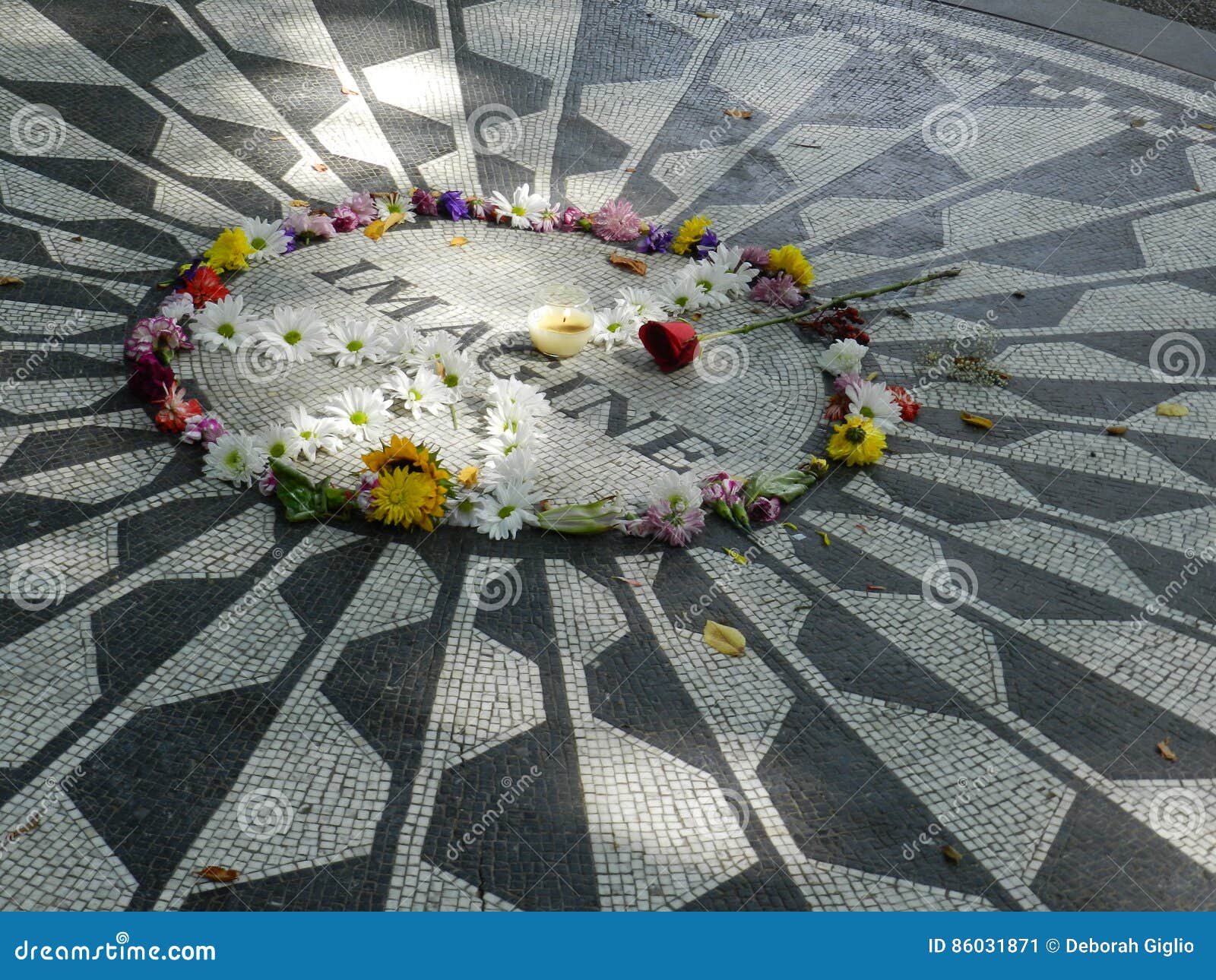 Imagine Central Park NYC stock image. Image of beatles - 86031871