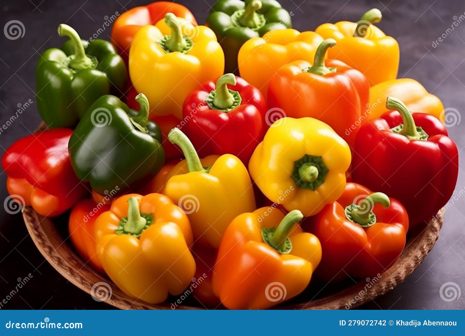 A Grouping of Vibrant Bell Peppers in Various Hues. Stock Illustration ...