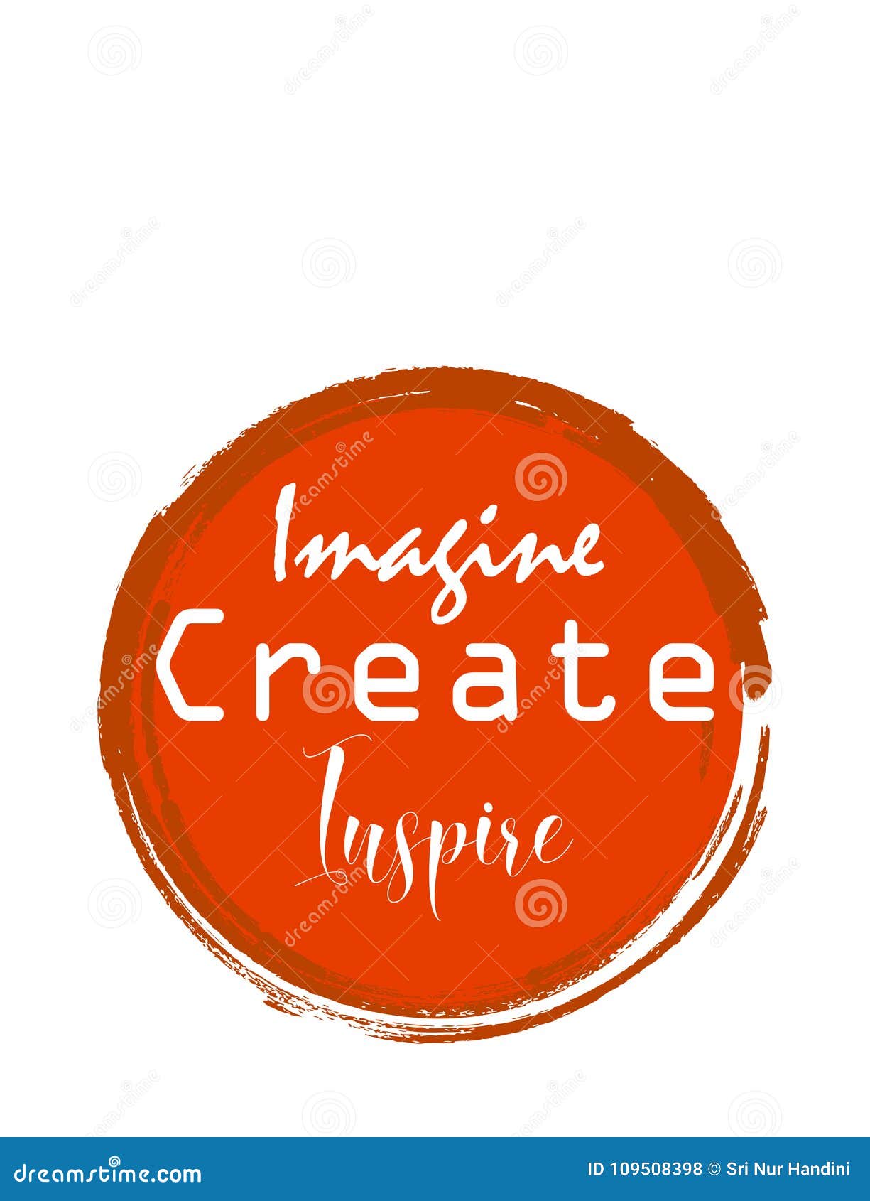 Imagine Creative Inspire Lettering Stock Illustration - Illustration of ...