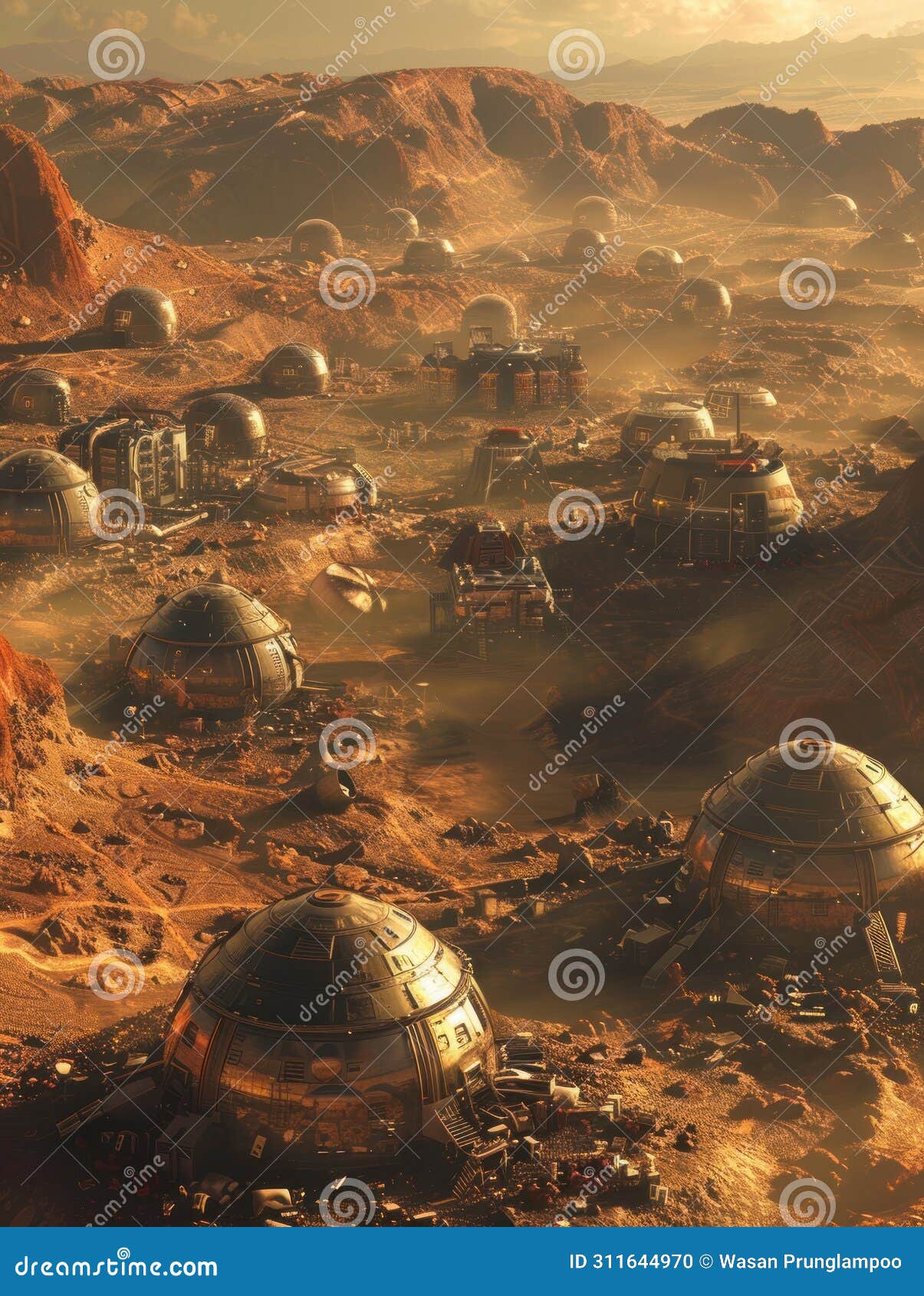 Imagine a Dynamic Visual of Martian Anarchist Colonies Evolving Over ...