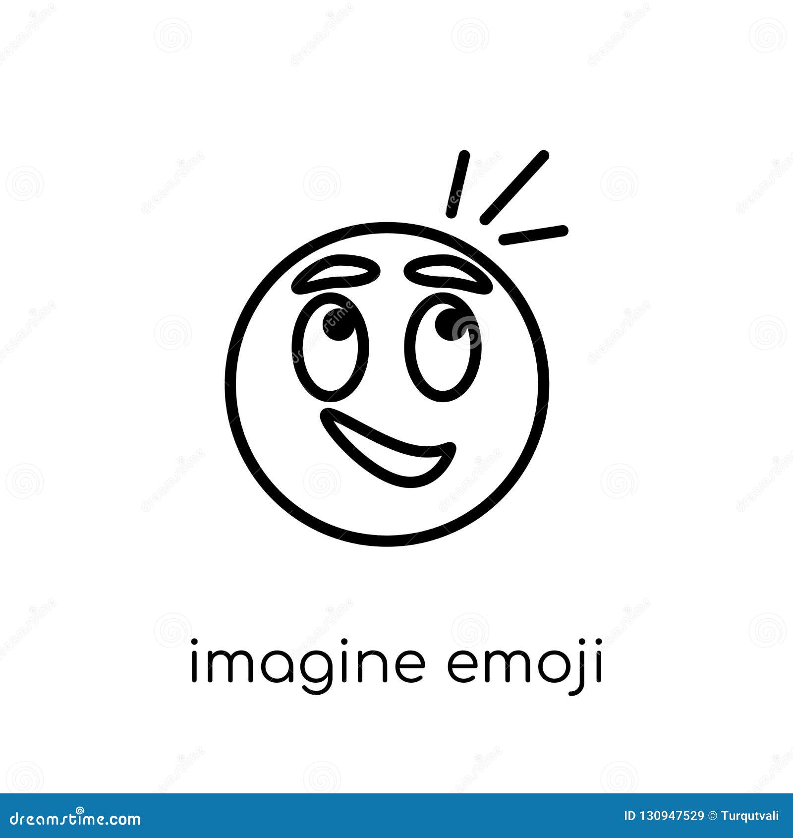 Imagine Emoji Icon. Trendy Modern Flat Linear Vector Imagine Emo Stock ...