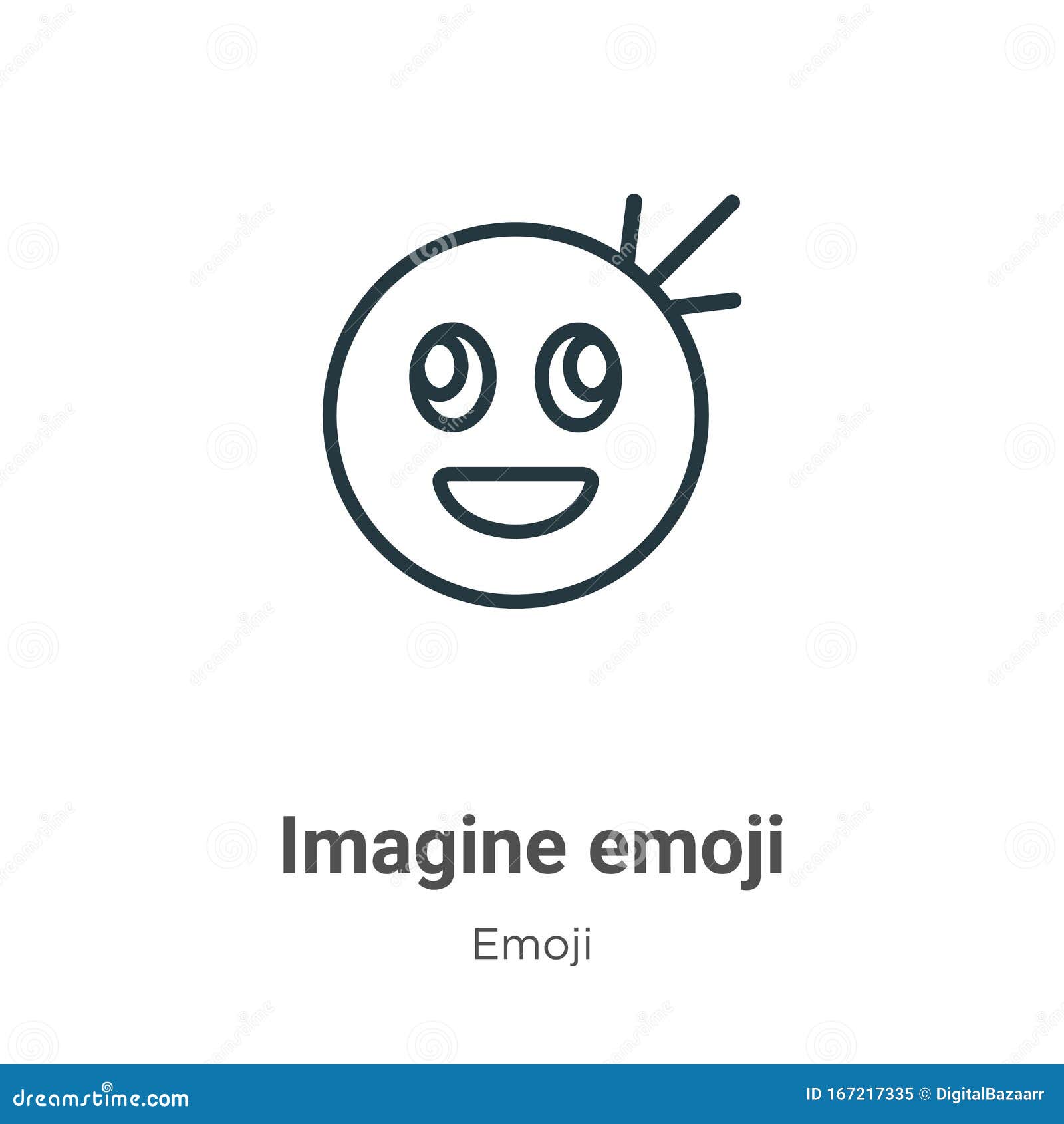 Imagine Emoji Linear Icon. Modern Outline Imagine Emoji Logo Con Vector ...
