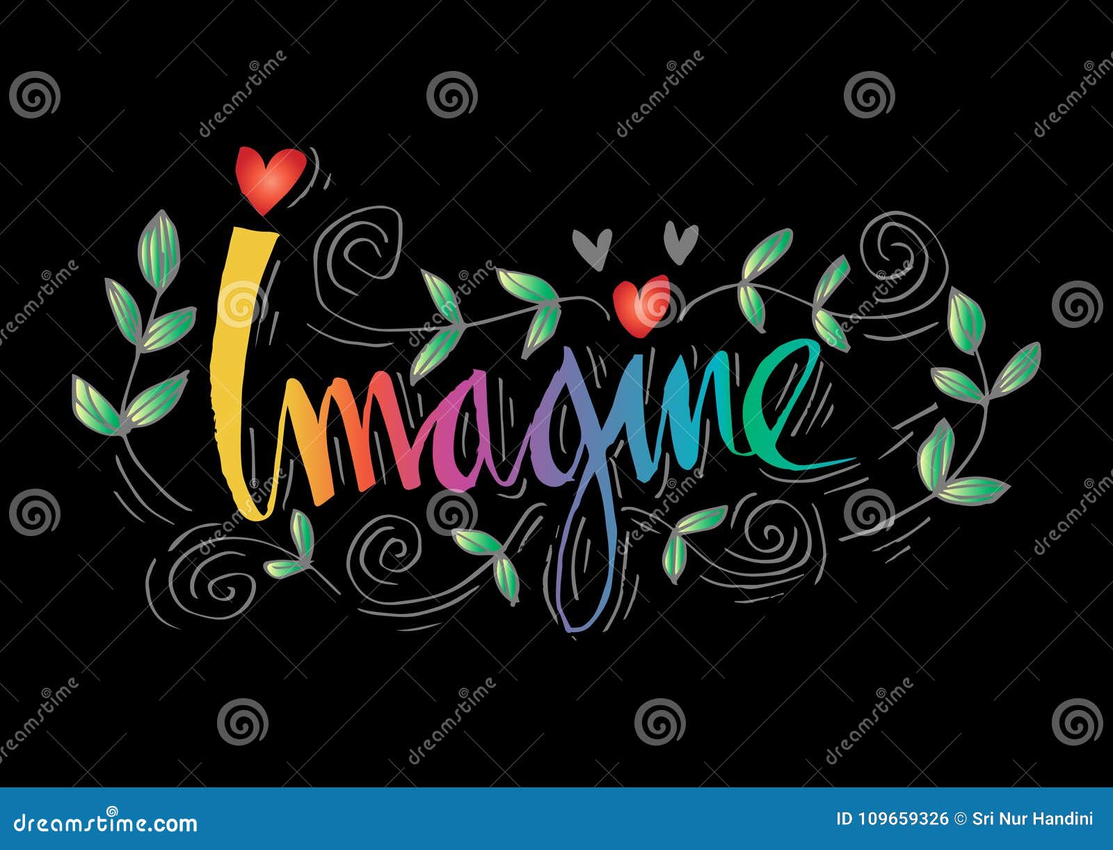 Imagine hand lettering stock illustration. Illustration of dream ...