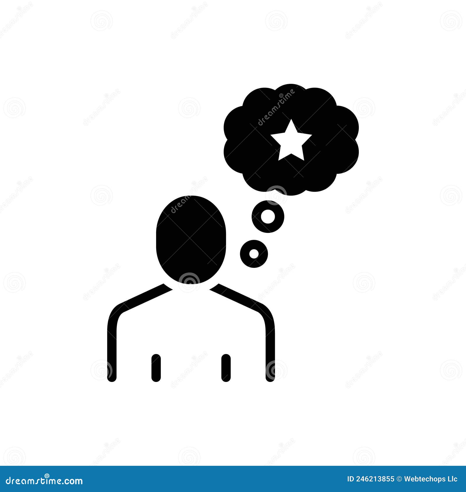 Black Solid Icon for Imagine, Envision and Speculate Stock Vector ...