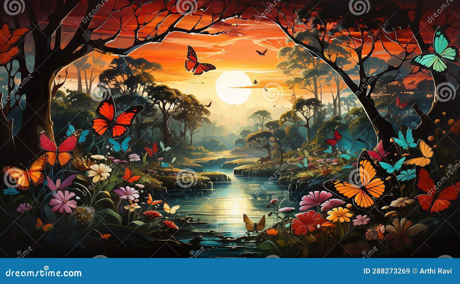 Imagine a Lush Rain Forest Teeming with Life Stock Illustration ...