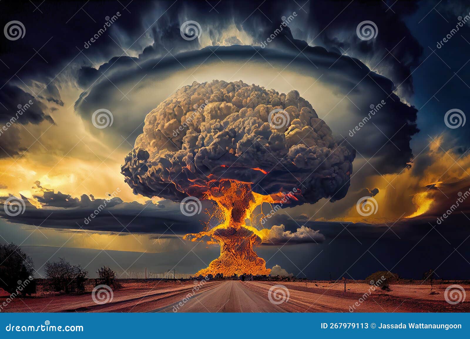 Imagine Nuclear Boom on Earth Stock Illustration - Illustration of ...