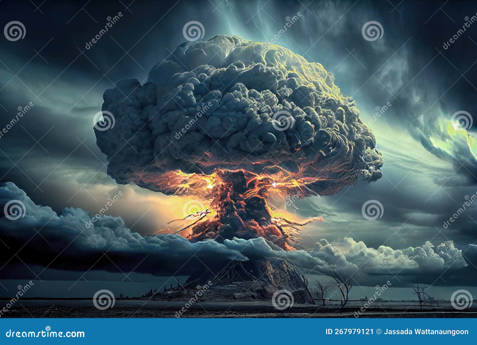Imagine Nuclear Boom on Earth Stock Illustration - Illustration of ...