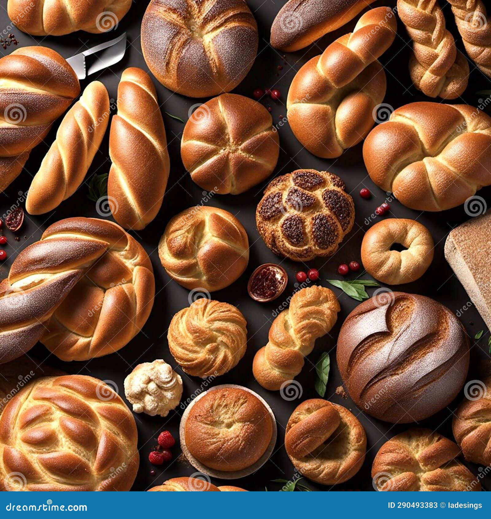 Artisanal Bread Basket: a Variety of Freshly Baked Delectable Loaves ...