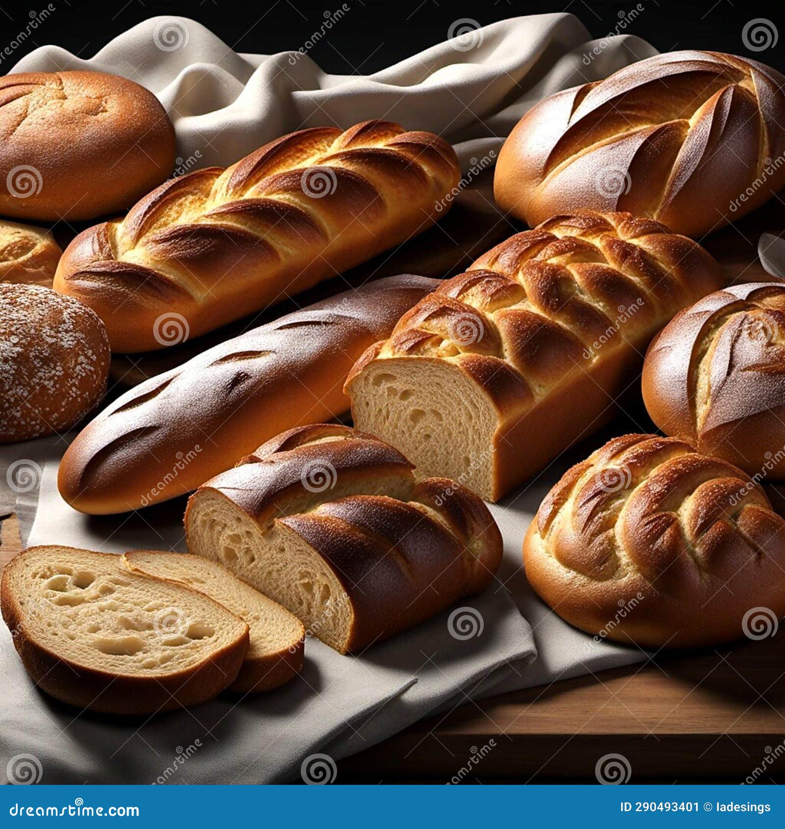 Artisanal Bread Basket: a Variety of Freshly Baked Delectable Loaves ...