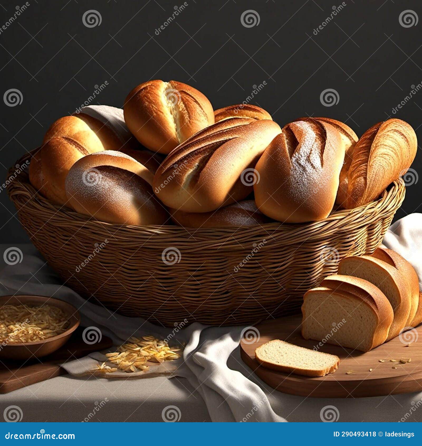 Artisanal Bread Basket: a Variety of Freshly Baked Delectable Loaves ...