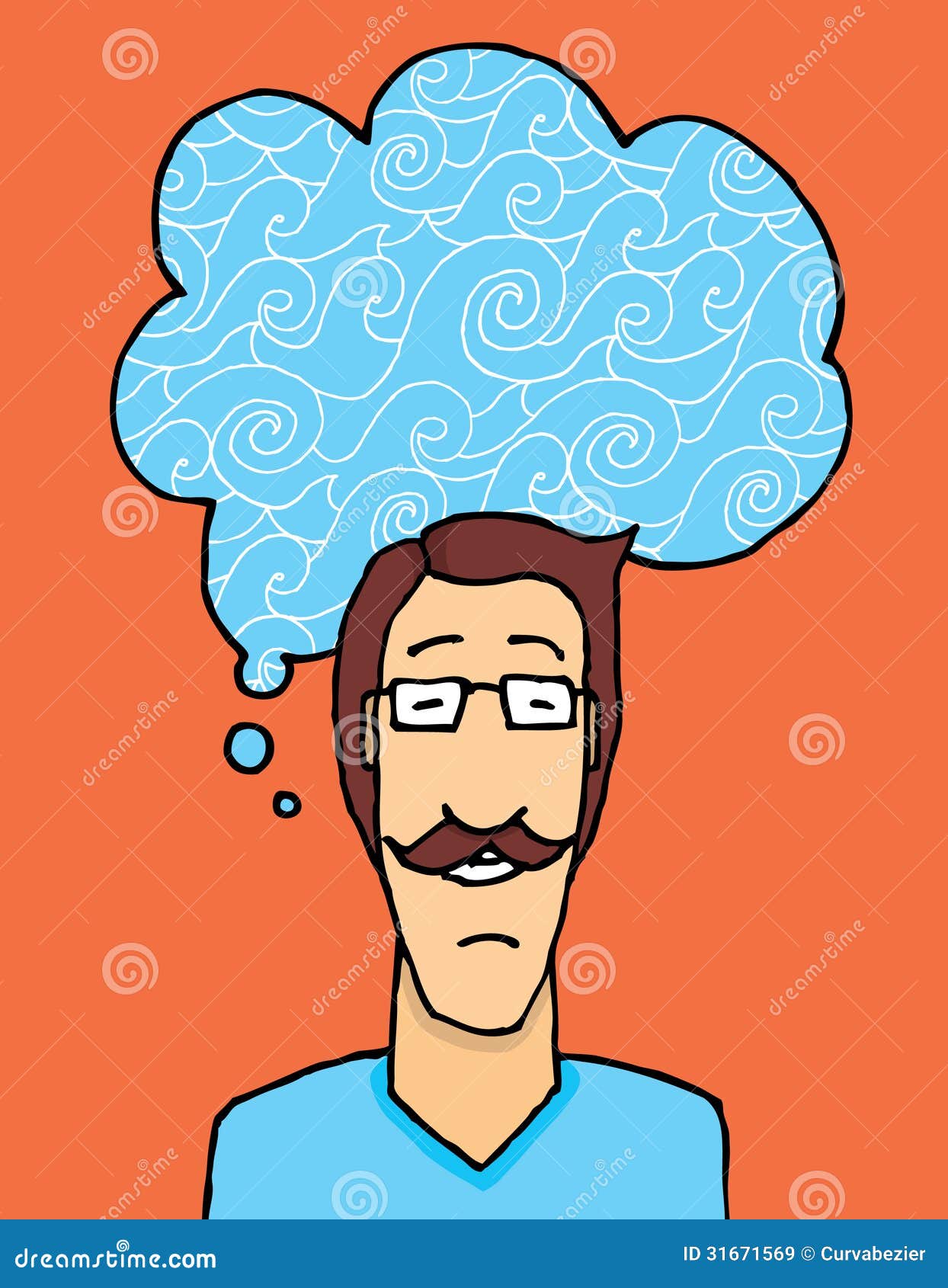 Imagining the ocean stock vector. Illustration of thinking - 31671569