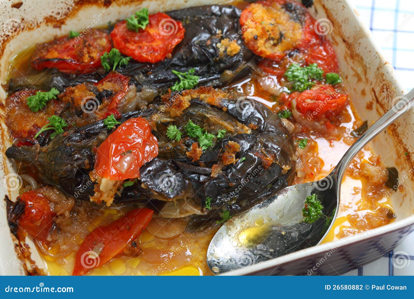 Imam baildi serving dish stock photo. Image of cooking - 26580882