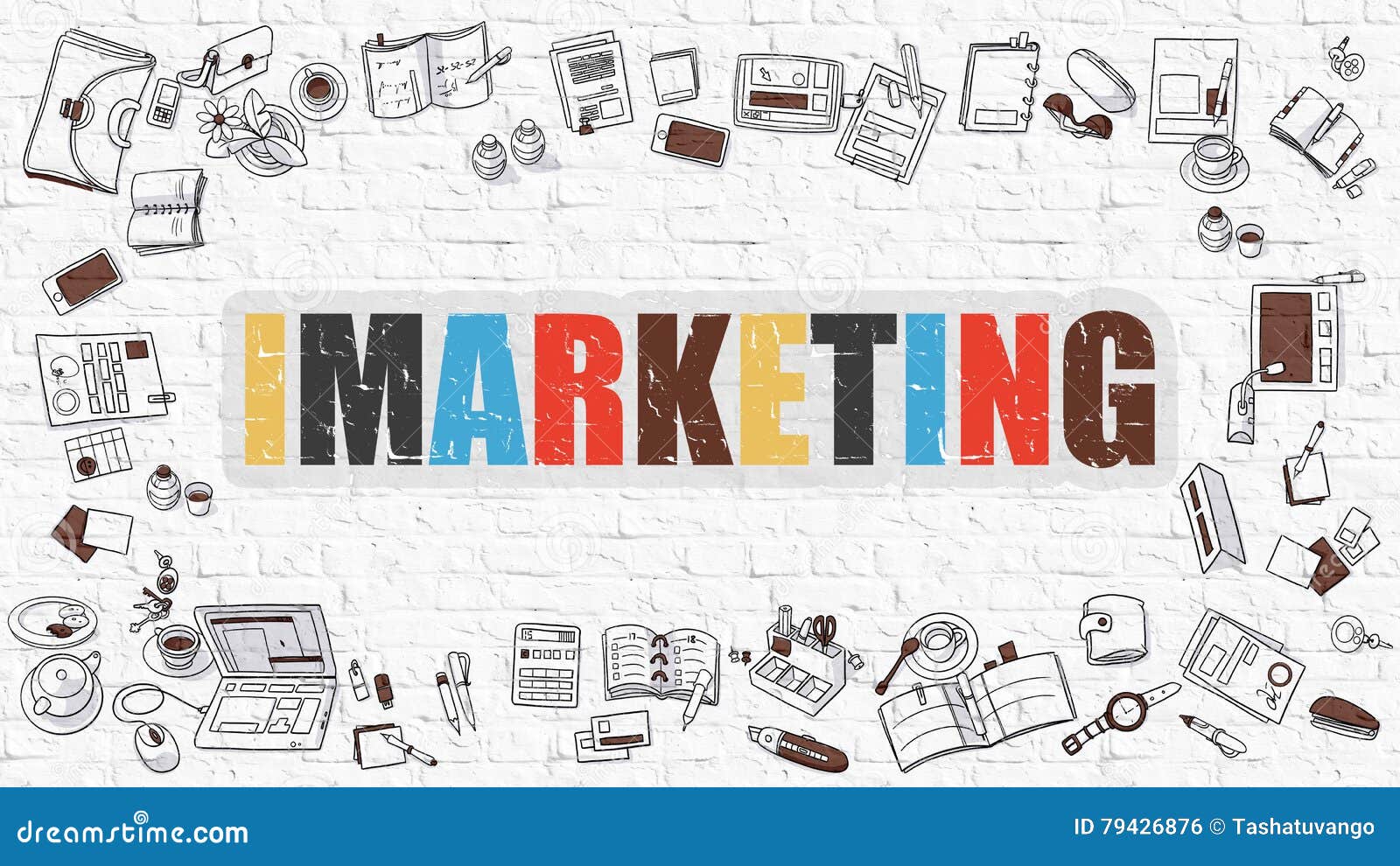 Imarketing in Multicolor. Doodle Design Stock Illustration ...