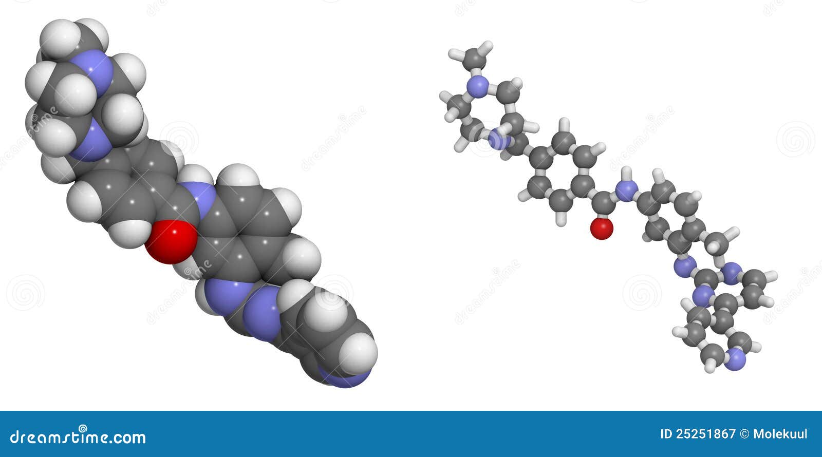 Imatinib Cancer Drug Molecule. Tyrosine-kinase Inhibitor. Skeletal ...