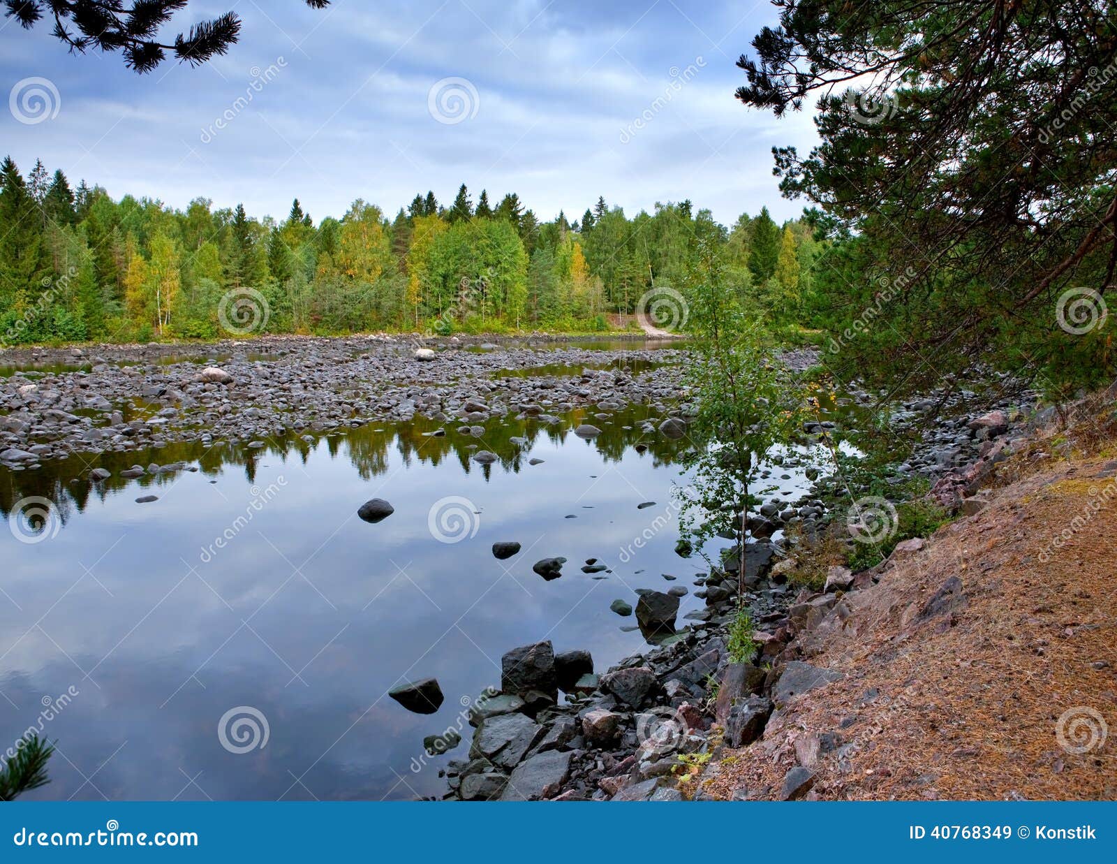 Imatra. Dry Riverbed of Vuoksa River Stock Image - Image of water, fall ...