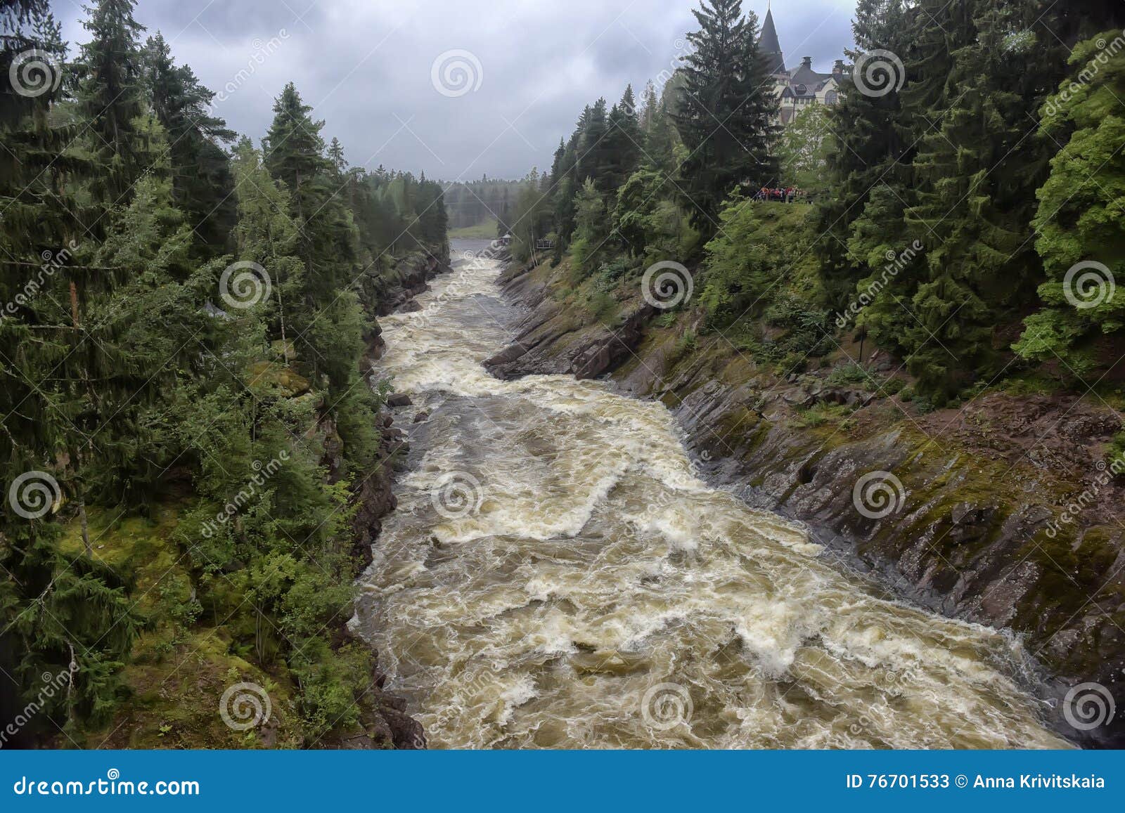 Imatra, Finland. River Vuoksa Stock Image - Image of coniferous, imatra ...