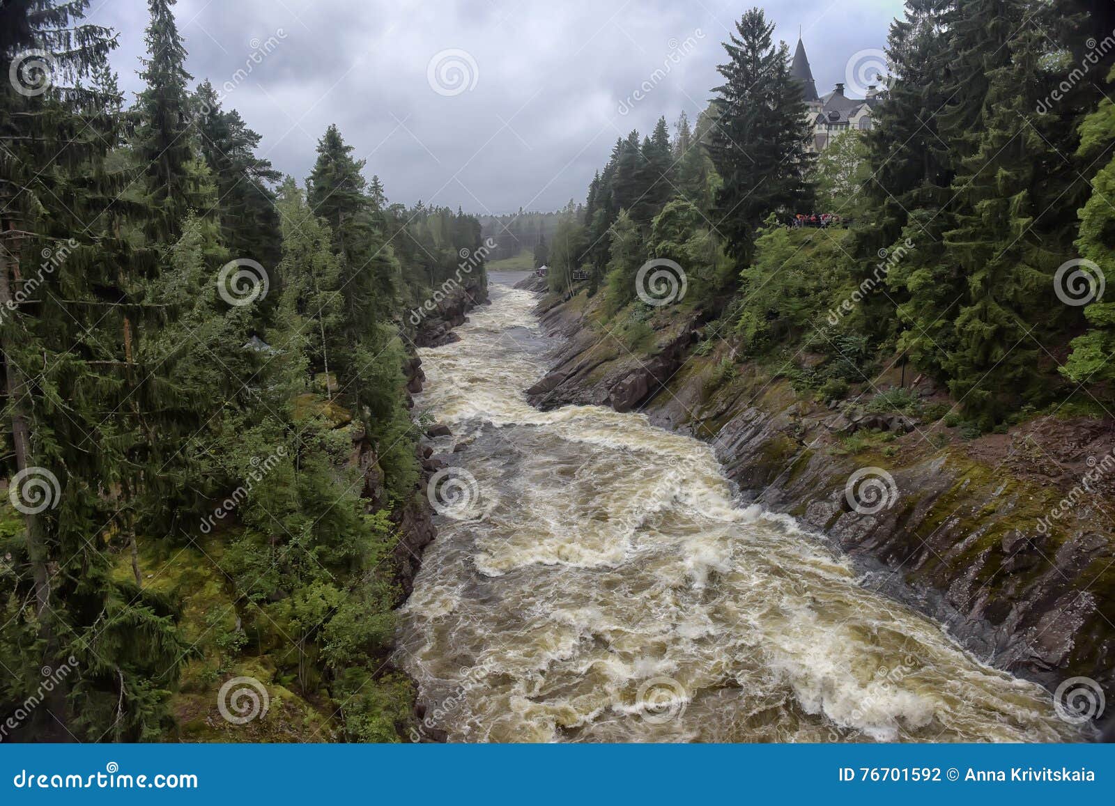 Imatra, Finland. River Vuoksa Stock Photo - Image of coniferous, fast ...