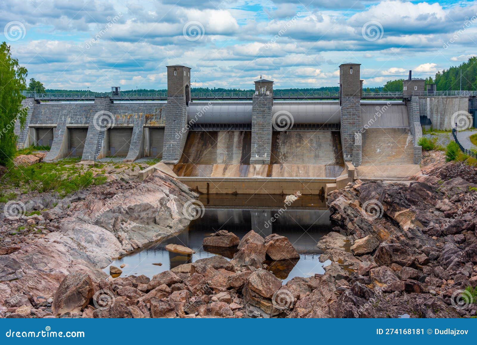 Imatra Rapids during a Low Water Flow in Finland Stock Image - Image of ...