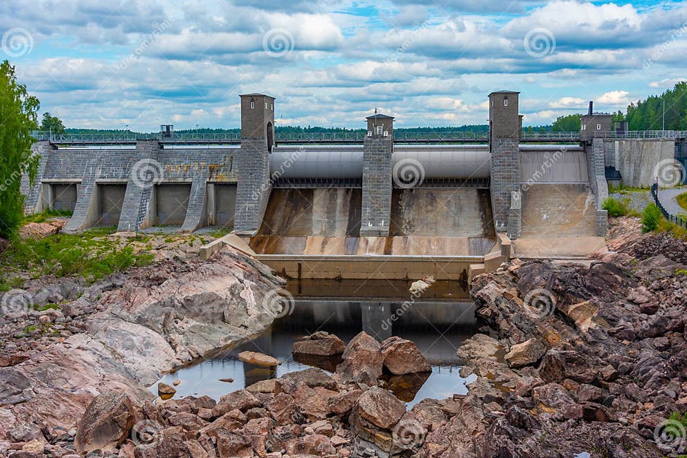 Imatra Rapids during a Low Water Flow in Finland Stock Image - Image of ...