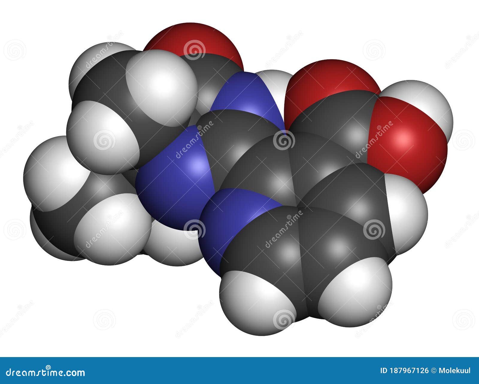 Imazapyr Herbicide Molecule. 3D Rendering. Atoms are Represented As ...