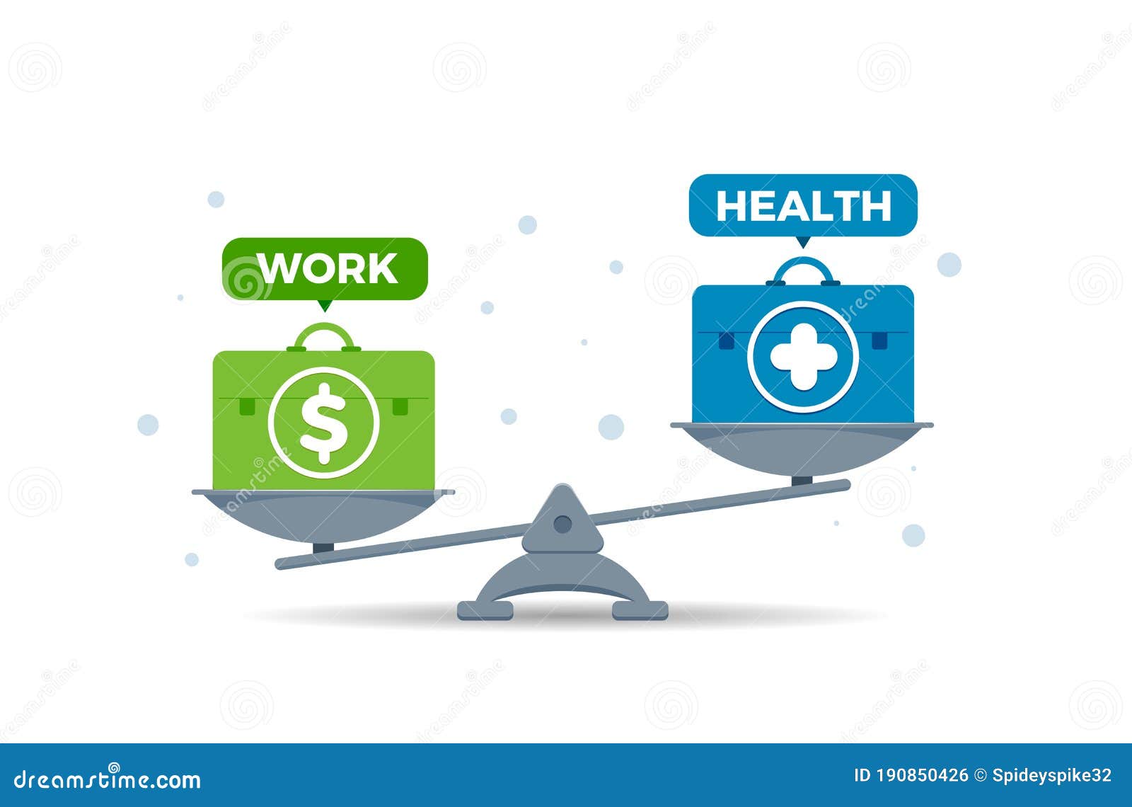 A Imbalance Scale of Work and Health Factor. Isolated Vector ...