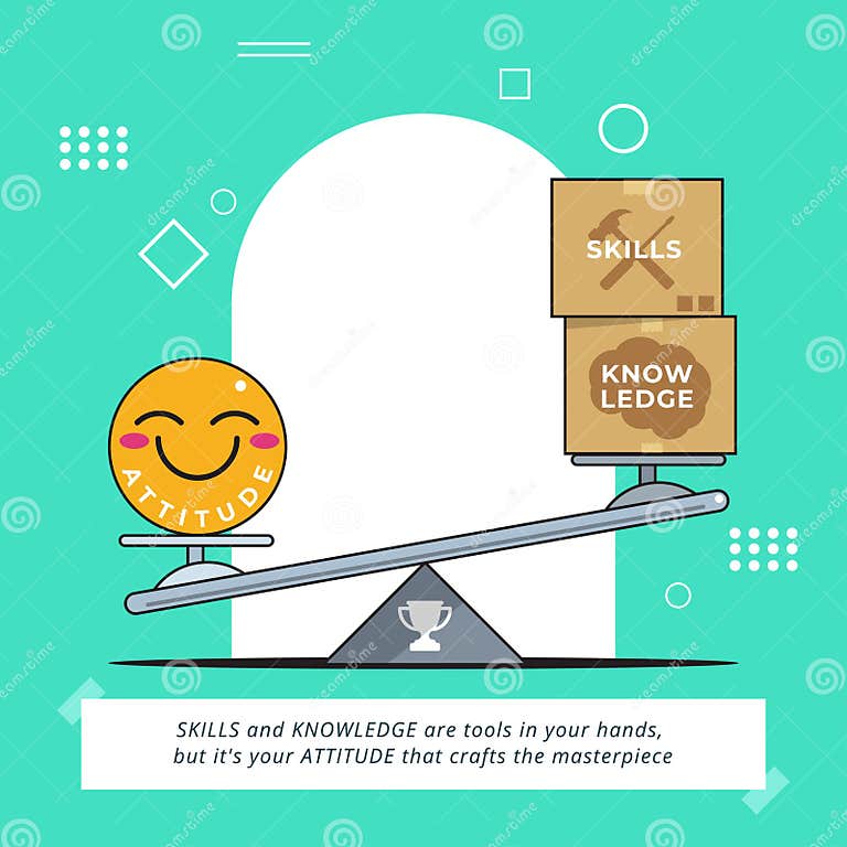 Imbalanced Scale between Attitude and Skills and Knowledge Stock Vector ...