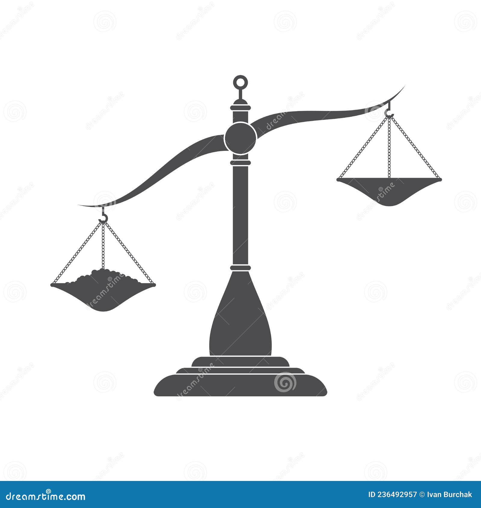 Imbalanced Scale Tilted To The Left. Flat Style Vector Illustration ...