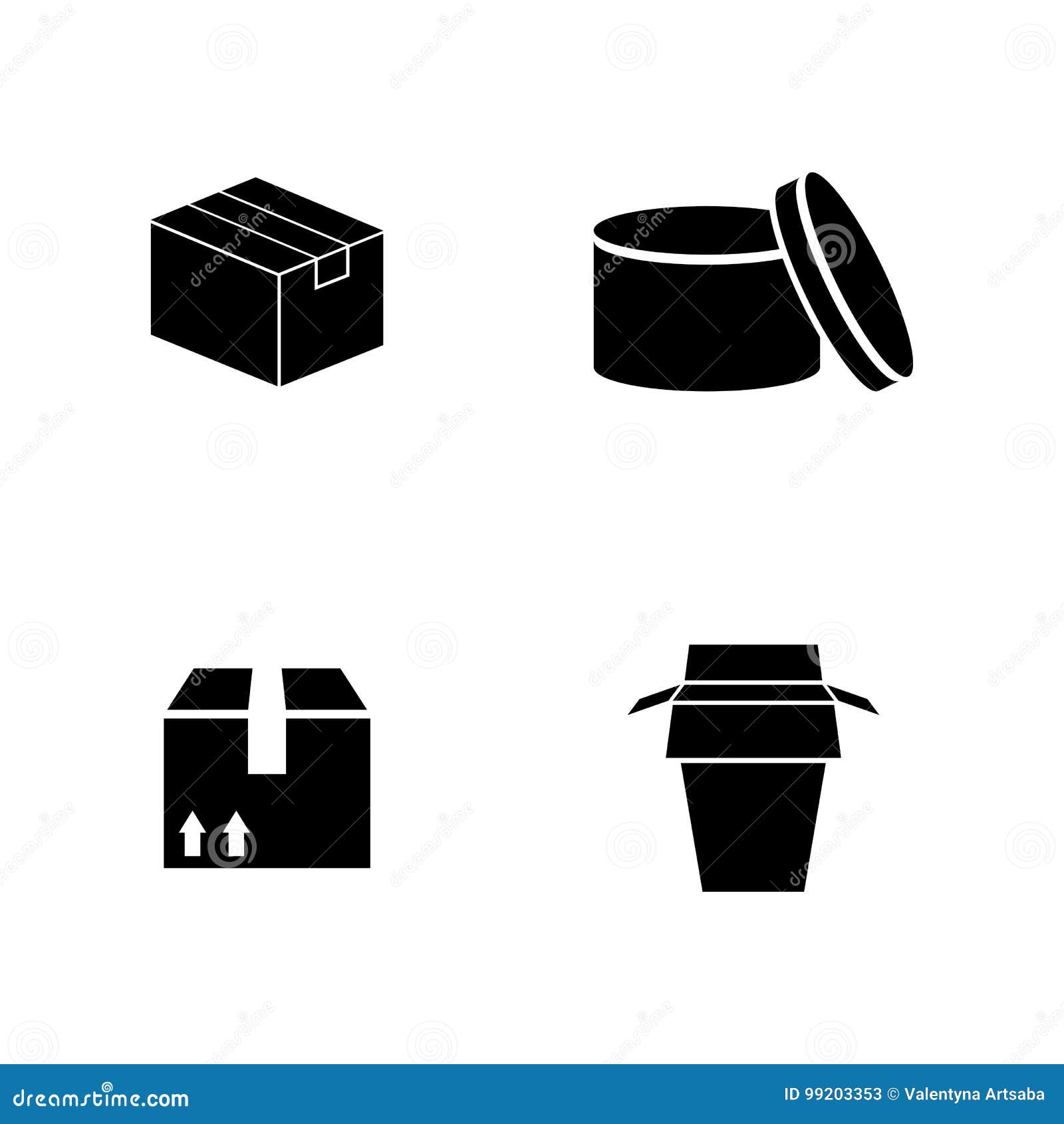 Imballaggio Icone Relative Semplici Di Vettore Illustrazione Vettoriale ...